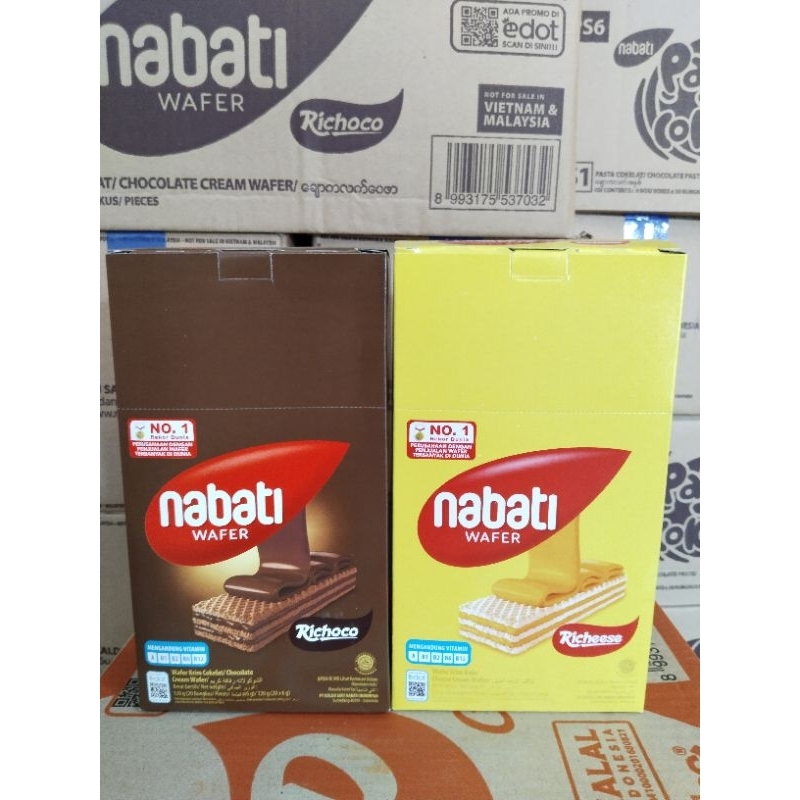 Jual Wafer Richeese Nabati 1 bok isi (20.Pcs) Wafer Keju Nabati Wafer Cokelat Nabati | Shopee ...
