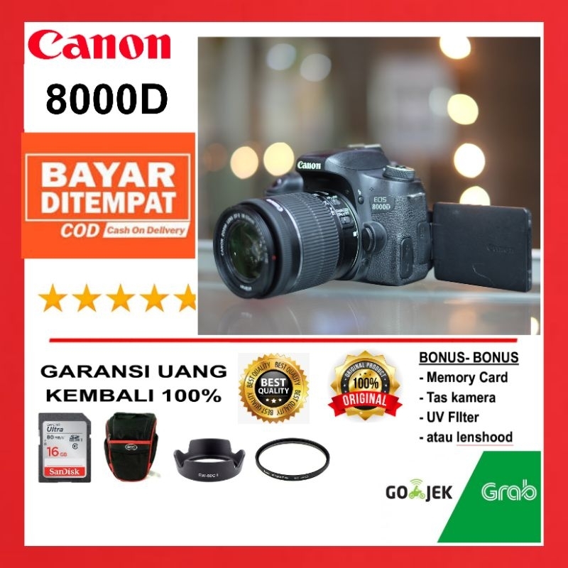 Jual Canon Eos 8000d kit 18-55mm STM Wi-Fi | Shopee Indonesia