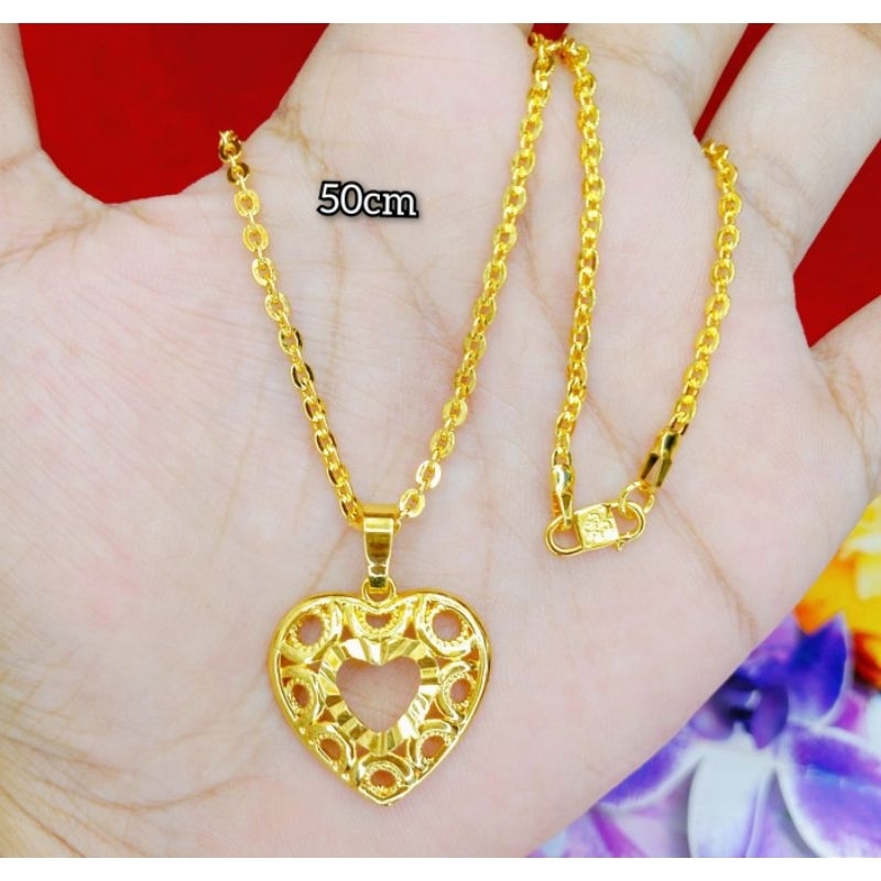Jual kalung liontin love random emas muda panjang 45 cm | Shopee Indonesia