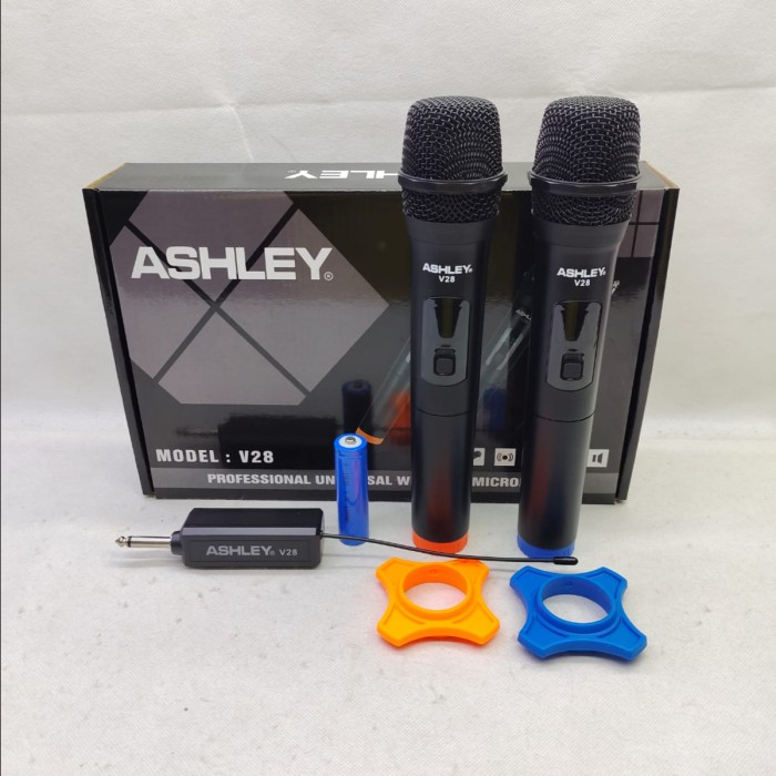 Jual Mic Microphone Ashley V28 Wireless Tanpa Kabel | Shopee Indonesia