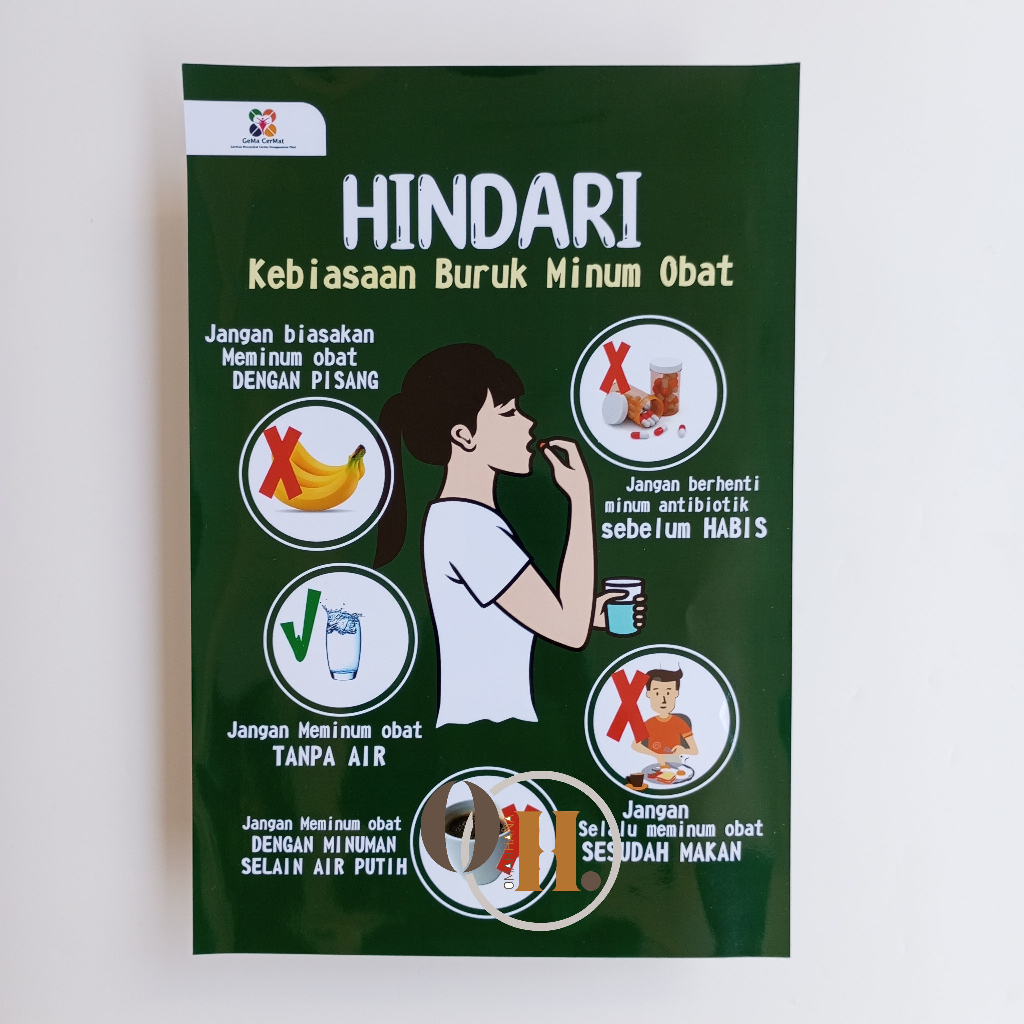 Jual Poster Farmasi - Poster Hindari Kebiasaan Buruk Minum Obat ...