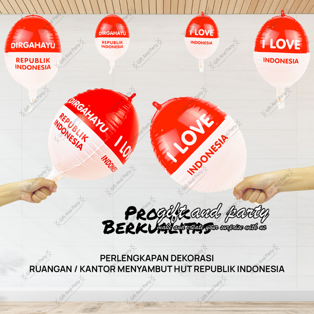 Jual Balon Dirgahayu RI Oval / Balon Foil Bendera / Balon Foil Bendera ...