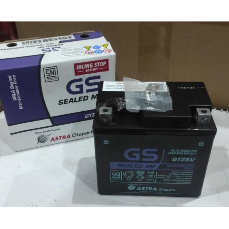 Jual aki kering GS original GTZ6V aki vario 125 vario 150 nmax new ...