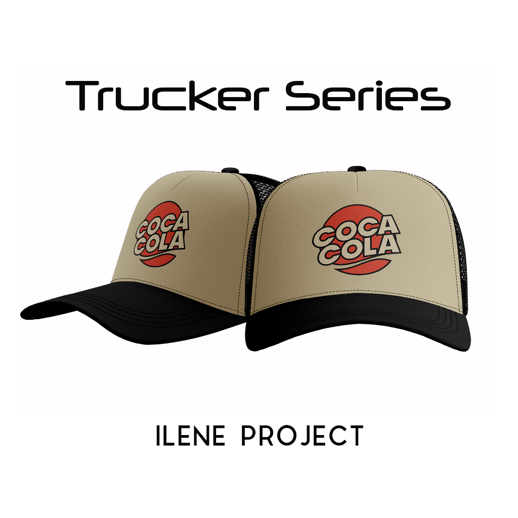 Jual Trucker Coca-cola | Topi Jaring Outlet Cream and Black (TRUCKER ...