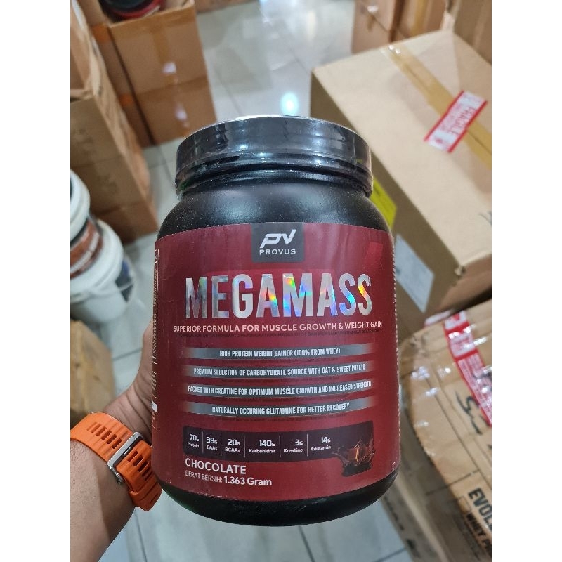 Jual PROVUS MEGA MASS MEGAMASS 3 LBS 3LB HALAL MASS GAINER susu gym ...