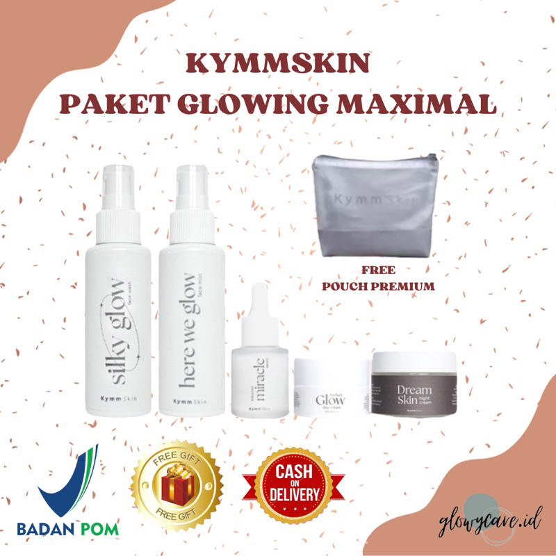 Jual Kymm Skin Paket Glowing Maximal (5pc + Pouch Paket) Mencerahkan ...