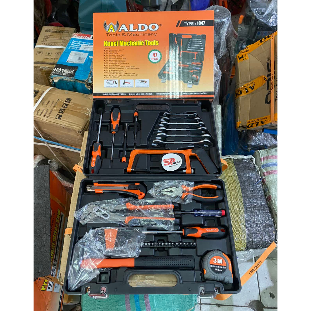 Jual TOOL SET / TOOL KIT TOOLBOX SET 47PCS KOTAK PERKAKAS CRV ALDO 1047 | Shopee Indonesia