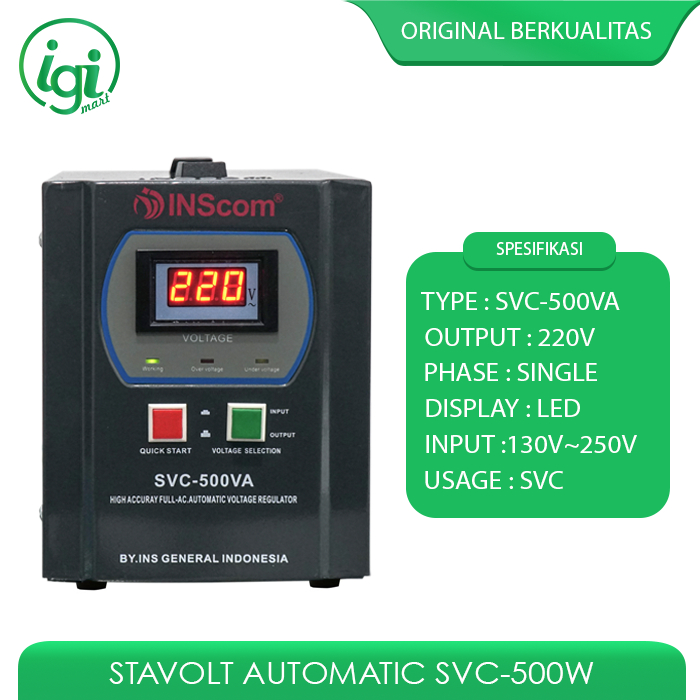 Jual STABILIZER AUTOMATIC VOLTAGE 500W STAVOLT SVC 500VA STAVOL LISTRIK ...