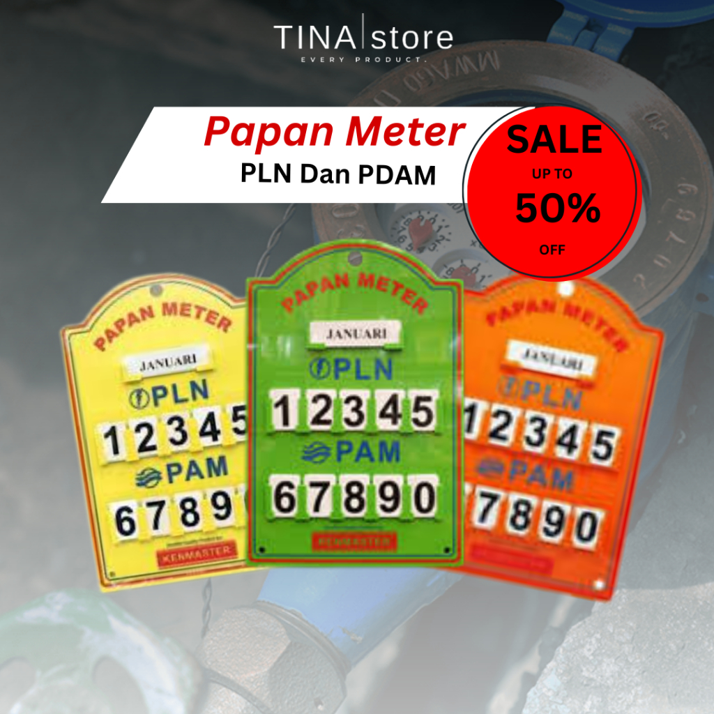 Jual Papan Meter PLN PAM Board Meteran Bulanan / papan stand meter kenmaster/papan PDAM/papan ...