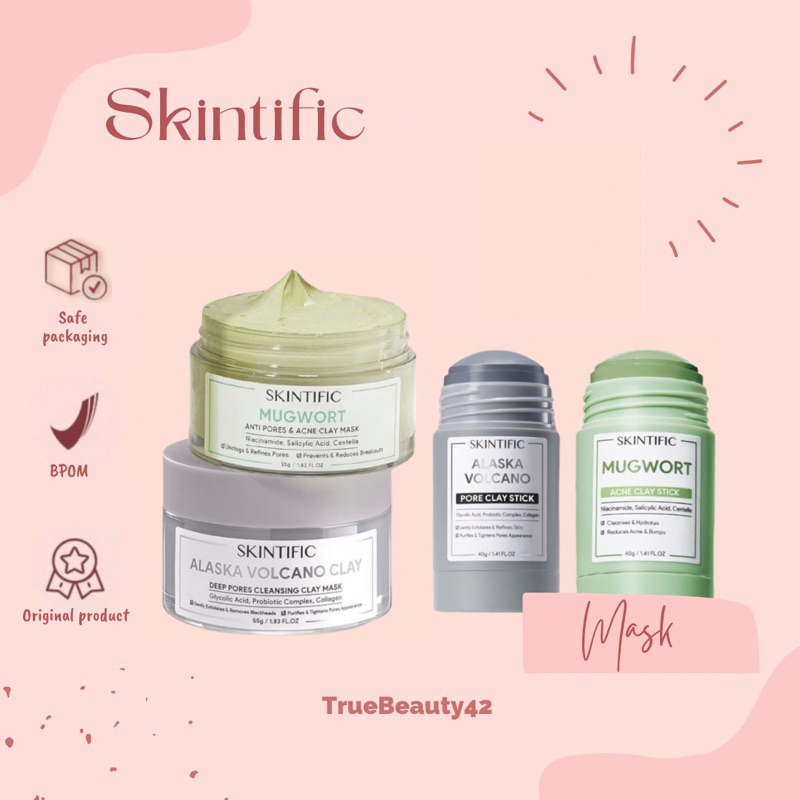 Jual [NEW] Skintific clay mask/stick mughwort & volcano | Shopee Indonesia