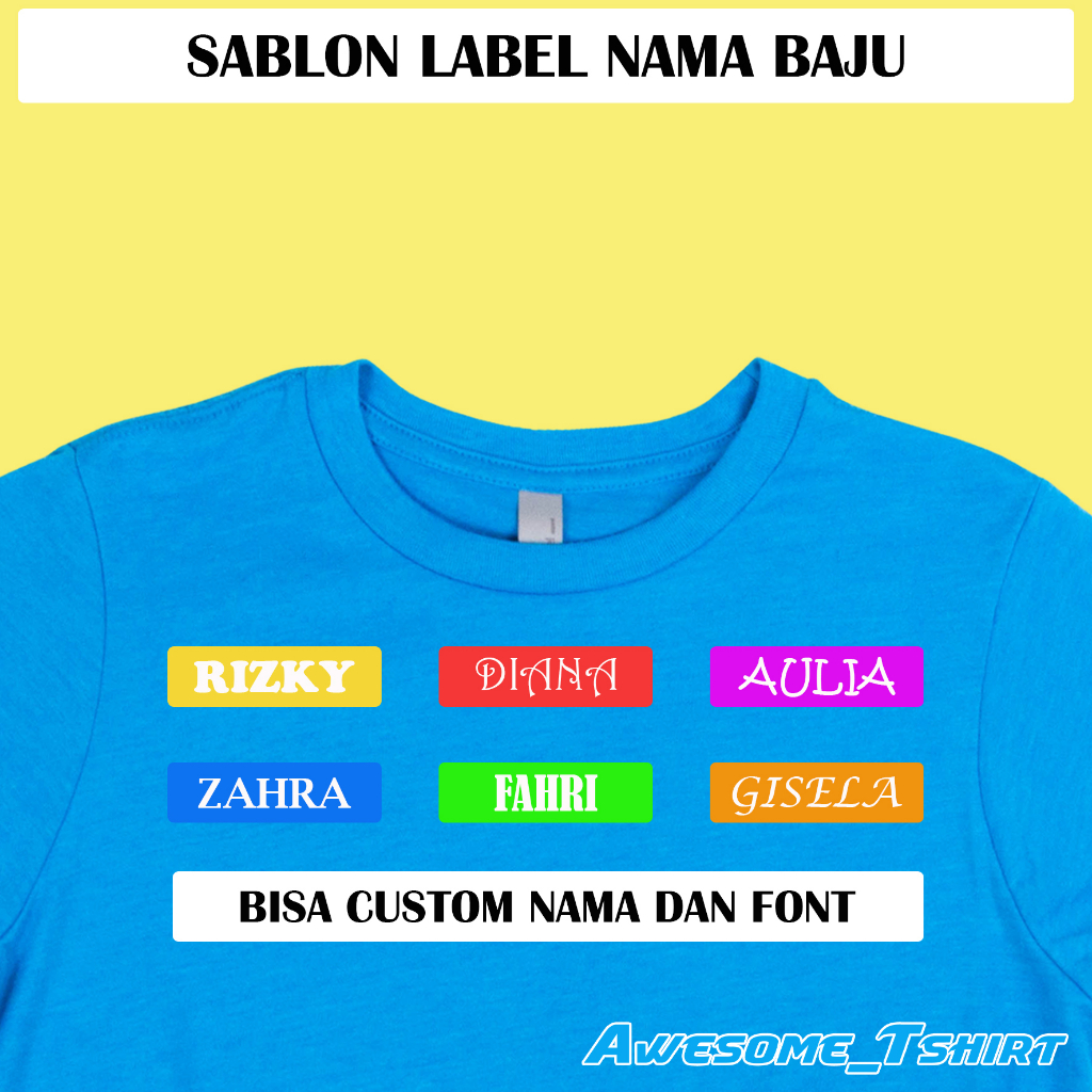 Jual SABLON STIKER NAMA BAJU | LABEL NAMA | NAMA ANAK | STICKER SABLON ...