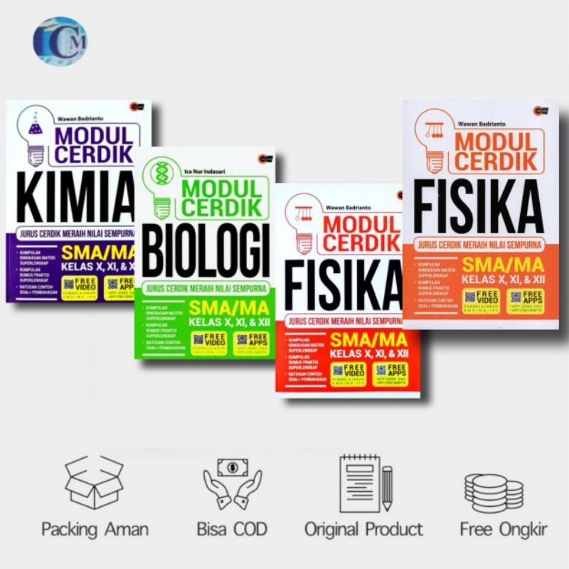 Jual Modul Cerdik Fisika, Kimia, Matematika, Biologi, SMA/MA Kelas X, XI, & XII | Shopee Indonesia