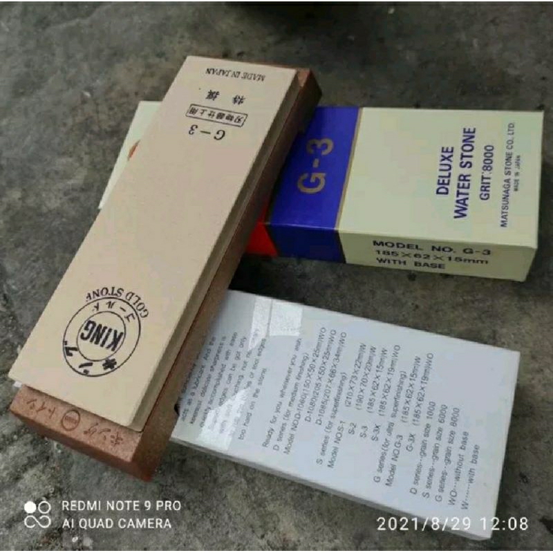 Jual king stone original batu asahan grit 800 grit 1000 grit 1200 grit ...
