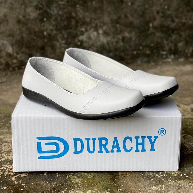 Jual DURACHY Sepatu Pantofel Perawat Wanita Putih Tanpa Hak | Shopee ...