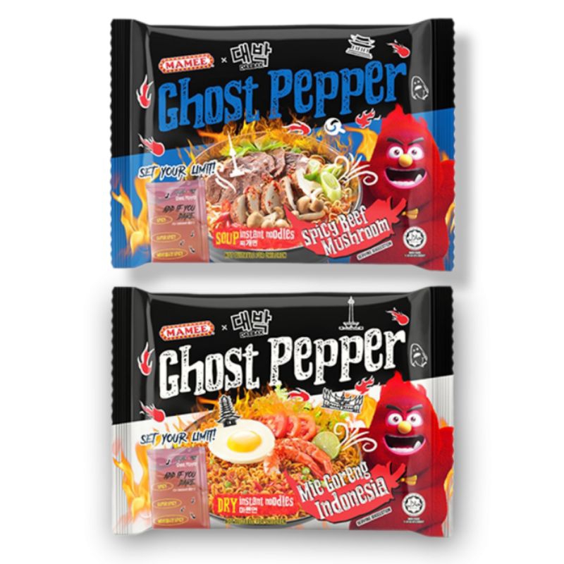 Jual MAMEE Ghost Pepper mie instan Goreng | spicy beef mushroom 103g ...