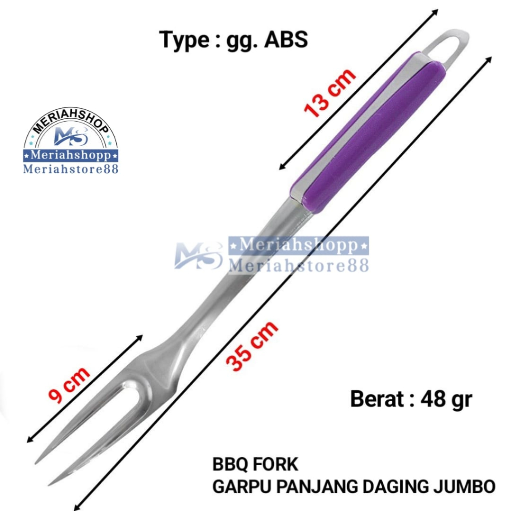 Jual BBQ FORK Garpu JUMBO Panjang 35 cm Pemanggang Roti Bakar Burger ...