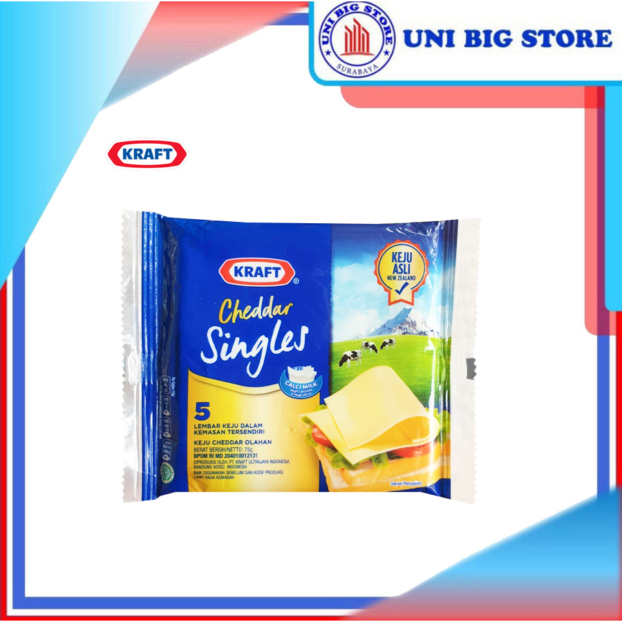 Jual Kraft Keju Singles Cheddar Cheese 5 Slices Single Slice Hi Calcium | Shopee Indonesia
