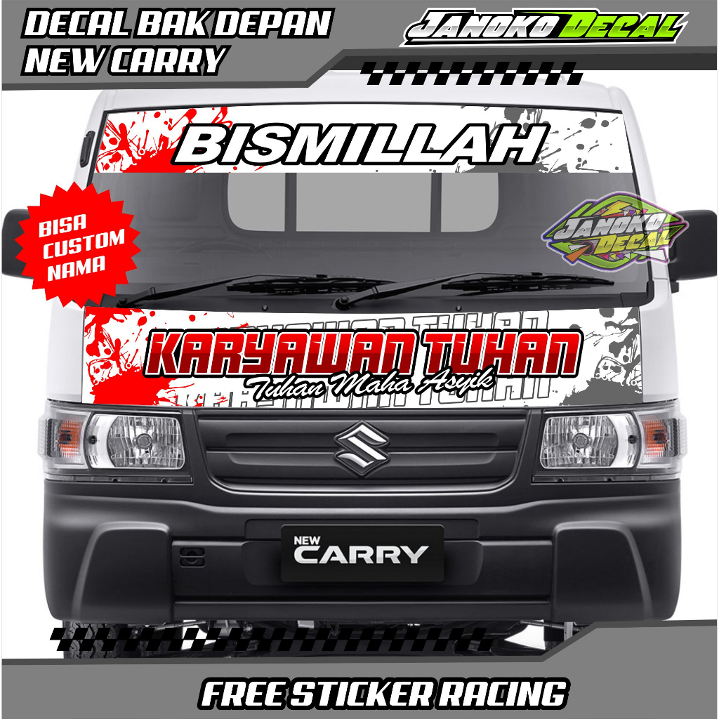 Jual STICKER DECAL DEPAN PICK UP NEW CARRY KARYAWAN TUHAN BISA CUSTOM ...