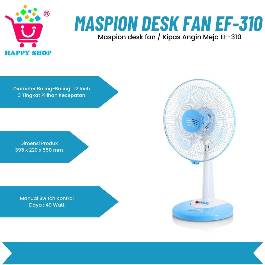 Jual Maspion Desk Fan / Kipas Angin Meja EF-310 | Shopee Indonesia
