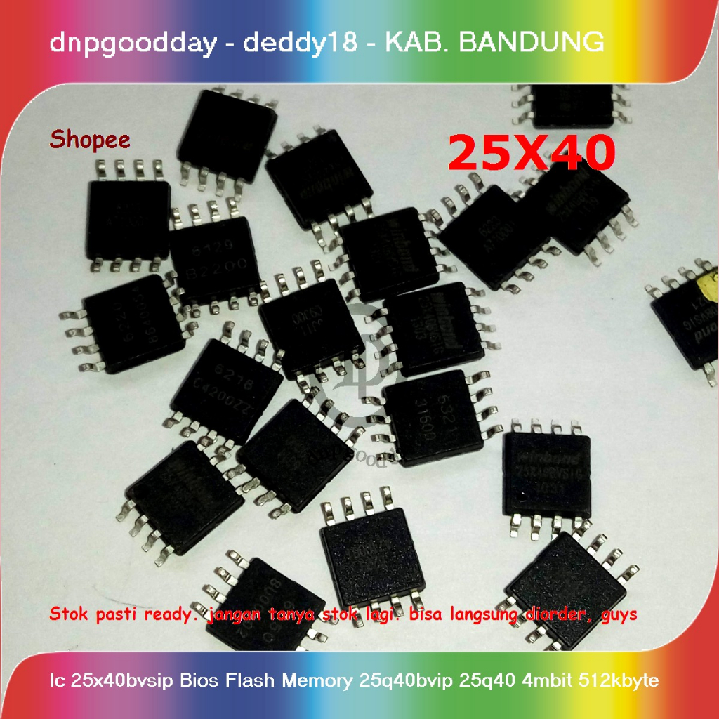Jual Ic 25x40bvsip Bios Flash Memory 25q40bvip 25q40 4mbit 512kbyte ...