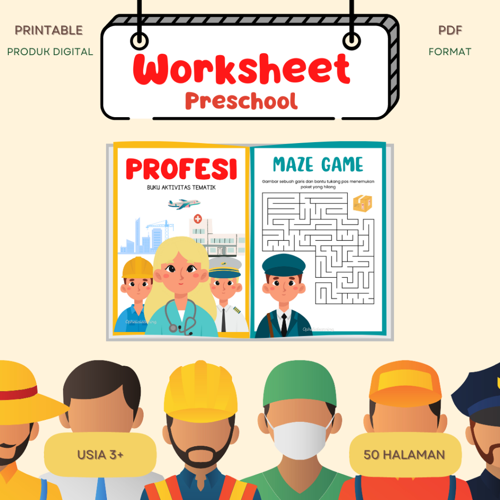 Jual Printable Worksheet Anak Materi Prasekolah/Preschool Buku ...