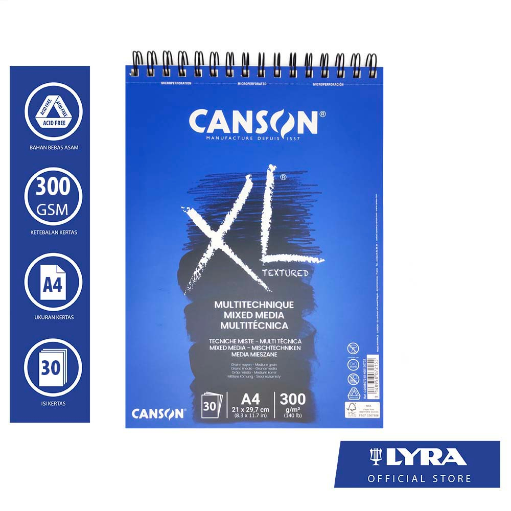 Jual Canson Sketchbook XL Mixed Media 300gsm A4 30 Lbr - Kertas 2 Sisi ...