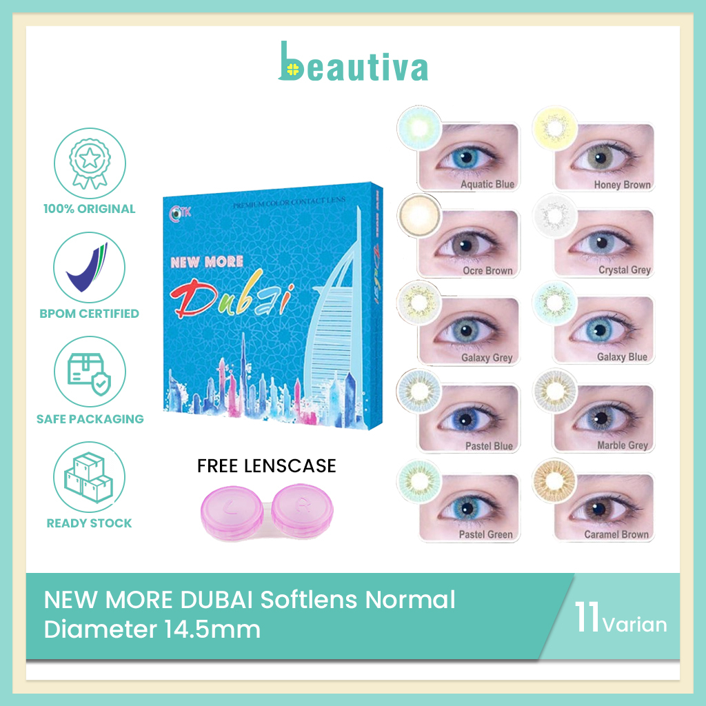 Jual NEW MORE DUBAI Softlens Normal - Diameter 14.5mm + FREE Lenscase ...