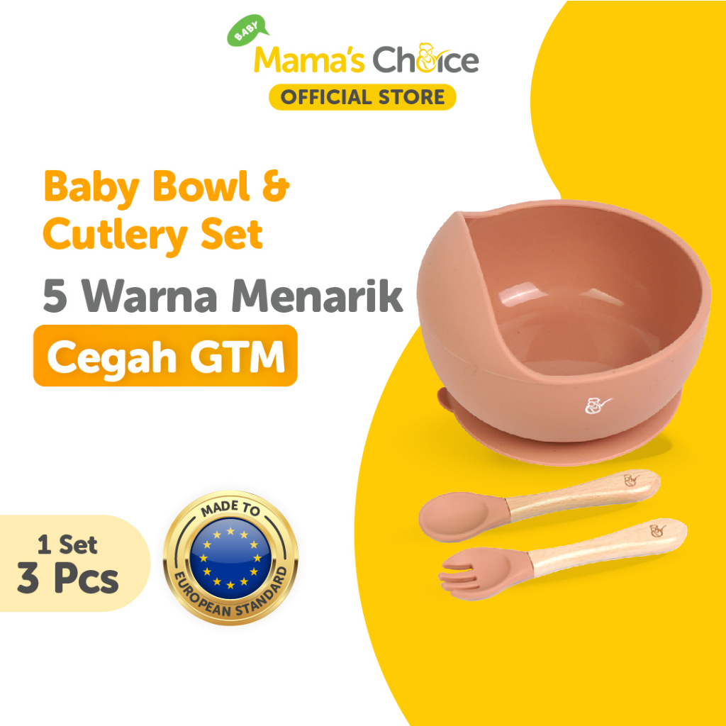 Jual Mangkok Bayi dan Sendok Silikon Bayi - Mama's Choice Silicone Baby ...