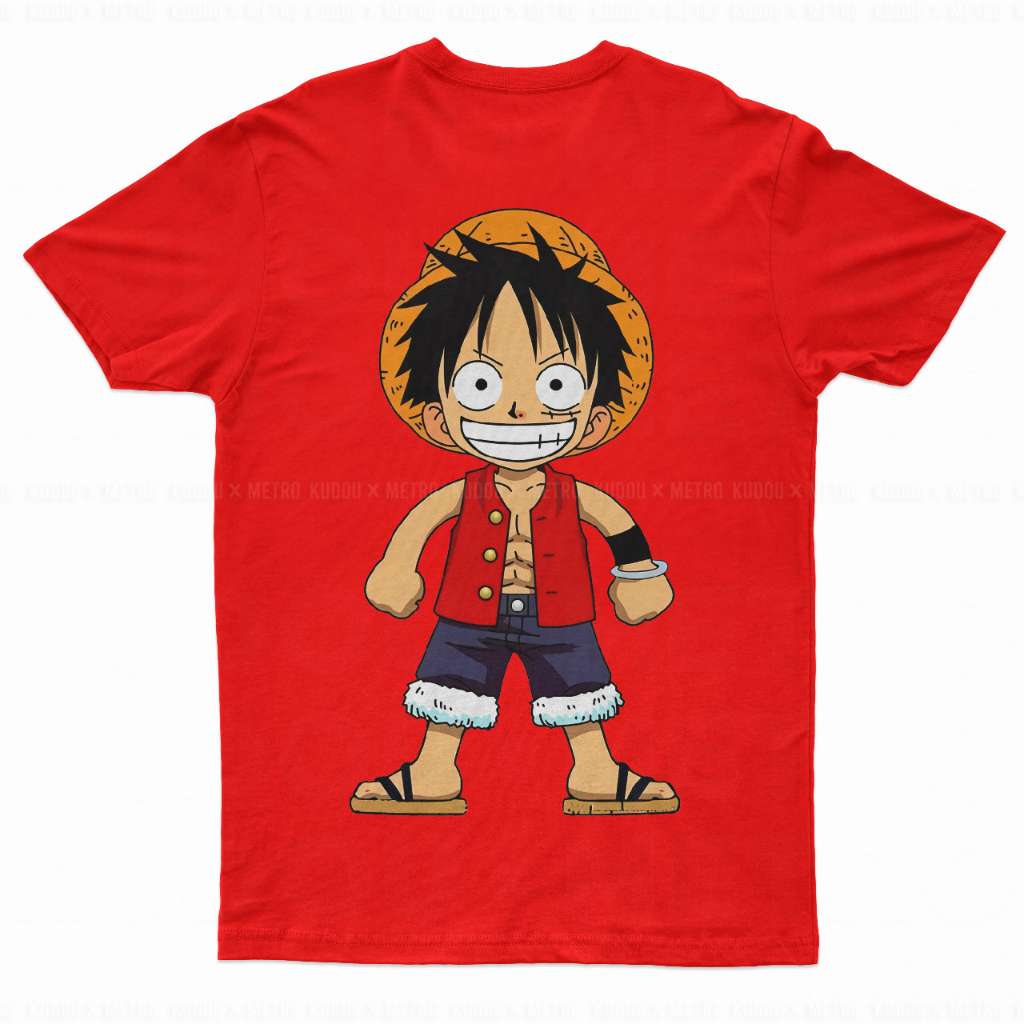 Jual Tshirt Luffy Chibi Red Anime Manga One Piece Mugiwara Kaos Nakama ...