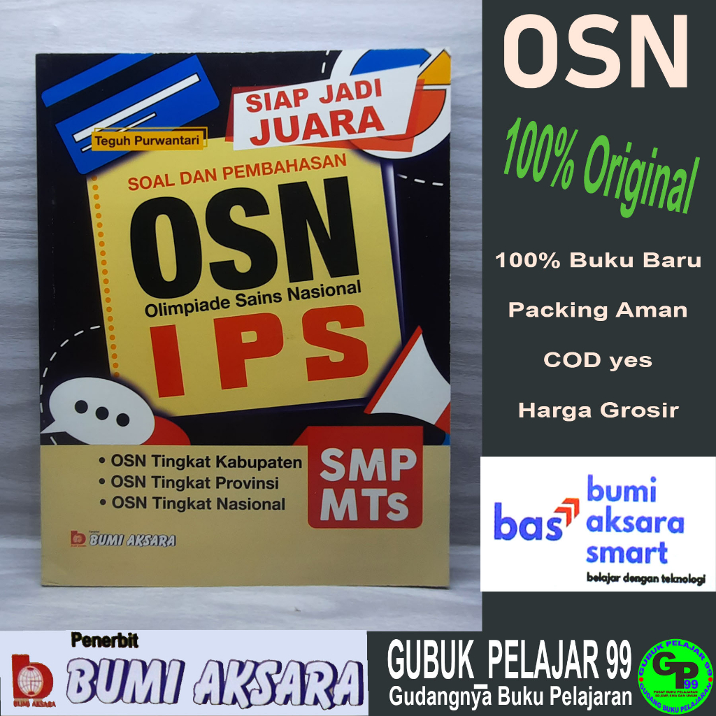 Jual Buku Olimpiade Sains Nasional (OSN) IPS Untuk SMP/MTs SIAP JADI JUARA Penerbit Bumi Aksara ...