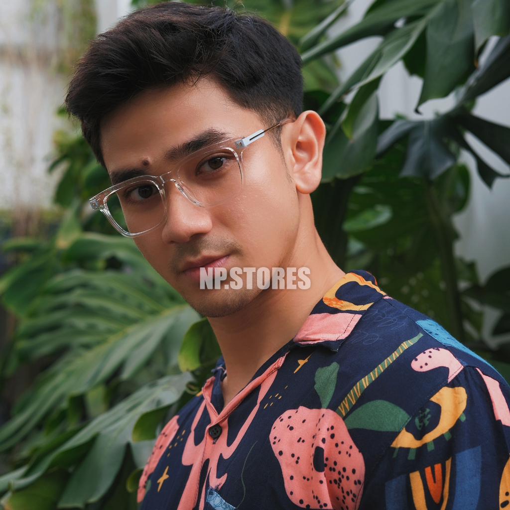 Jual Frame Kacamata Transparan Clear Engsel Per Model Petak Untuk Pria ...