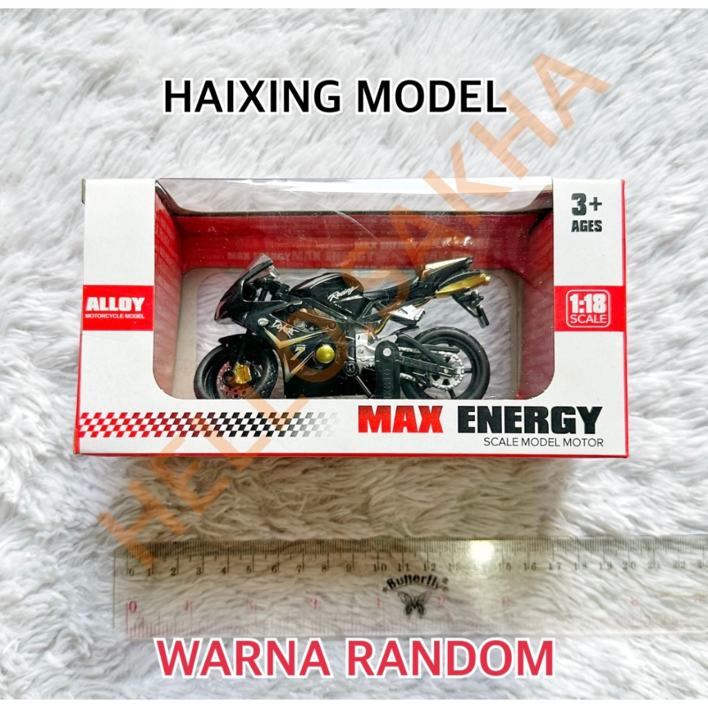 Jual MAINAN HAIXING MODEL MOTOR MAX ENERGY DIECAST BAHAN BESI METAL 1:18 SCALE MOTORAN BIKE ...