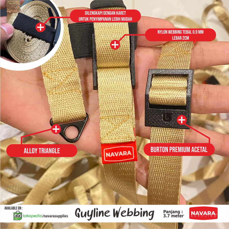 Jual Tali Webbing Tenda / Guyline tenda / Guy line Flysheet / Tiang ...