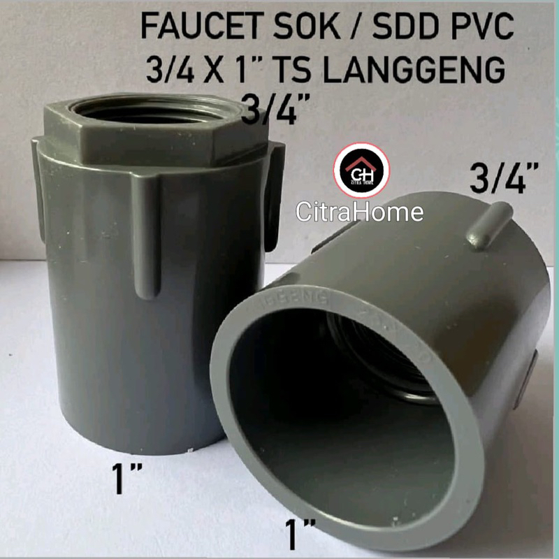 Jual Faucet Socket / SDD PVC 3/4 x 1 inch TS Langgeng | Shopee Indonesia