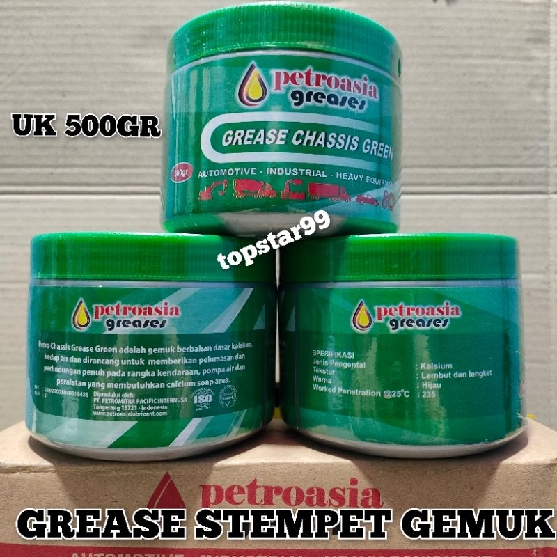 Jual Grease Chassis Green Gemuk Stempet Petroasia Warna Hijau 500gr ...