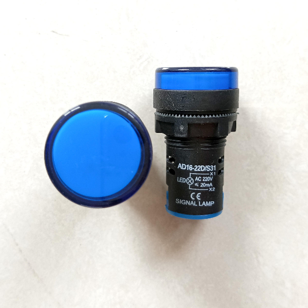 Jual Lampu Pilot LED AD16-22 BIRU Indikator Panel Listrik AC 220 Volt ...
