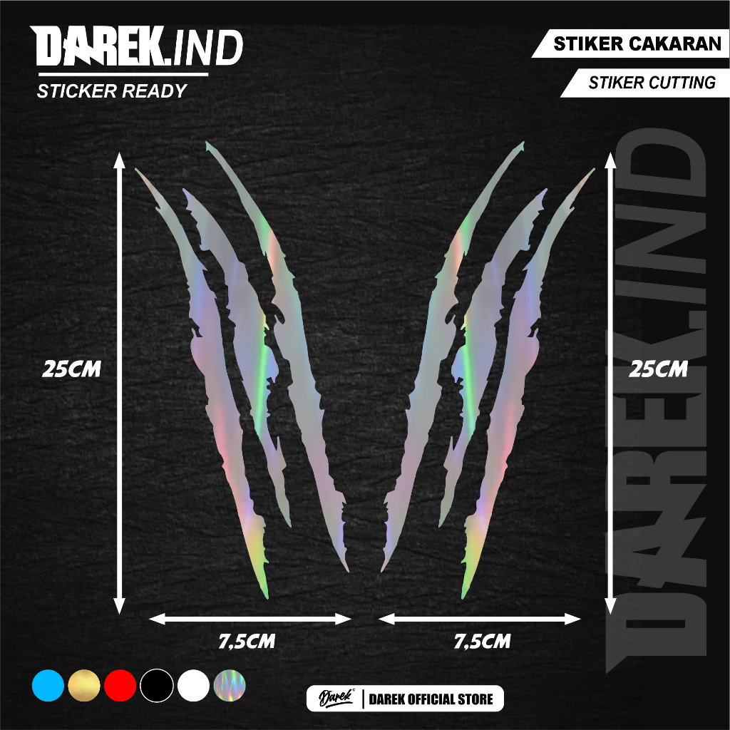 Jual STIKER CUTTING CAKAR MONSTER, STICKER LIS MATA GARIS CAKAR HARIMAU ...