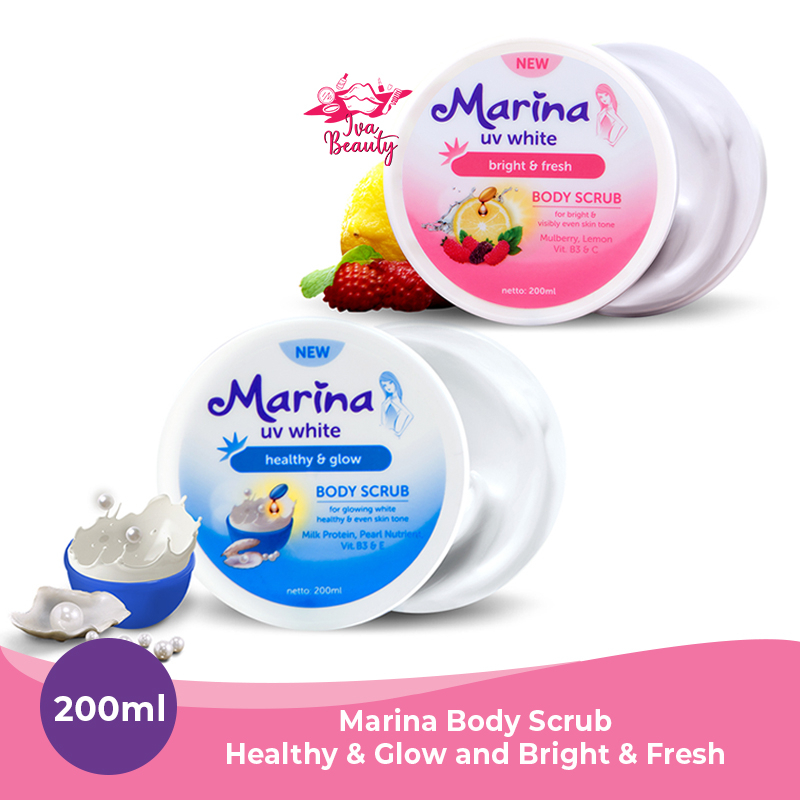 Jual Marina UV White Healthy Glow Bright Fresh Body Scrub - 200ML ...