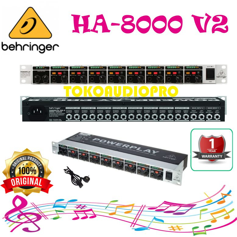 Jual Behringer HA8000v2 8-Ch Headphone Mixing/Distribution Amplifier ha-8000 | Shopee Indonesia