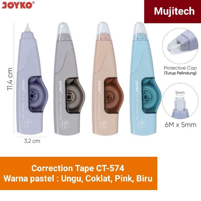 Jual TIPEX KERTAS 5mmx6m CT 574 CORRECTION TAPE PITA KERTAS JOYKO | Shopee Indonesia