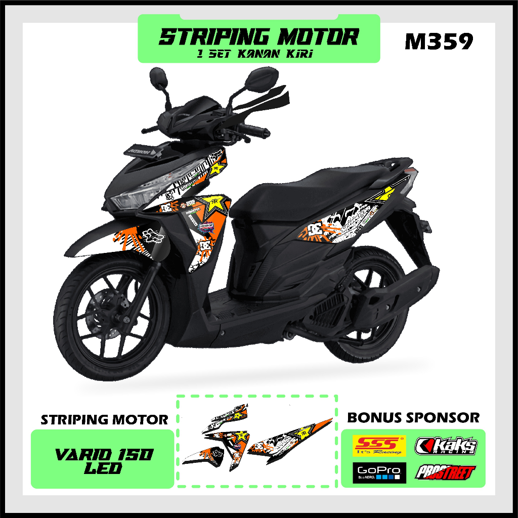 Jual Stiker Motor Vario - Striping variasi Honda VARIO Old Led 125 150 cc setiker semi full body ...