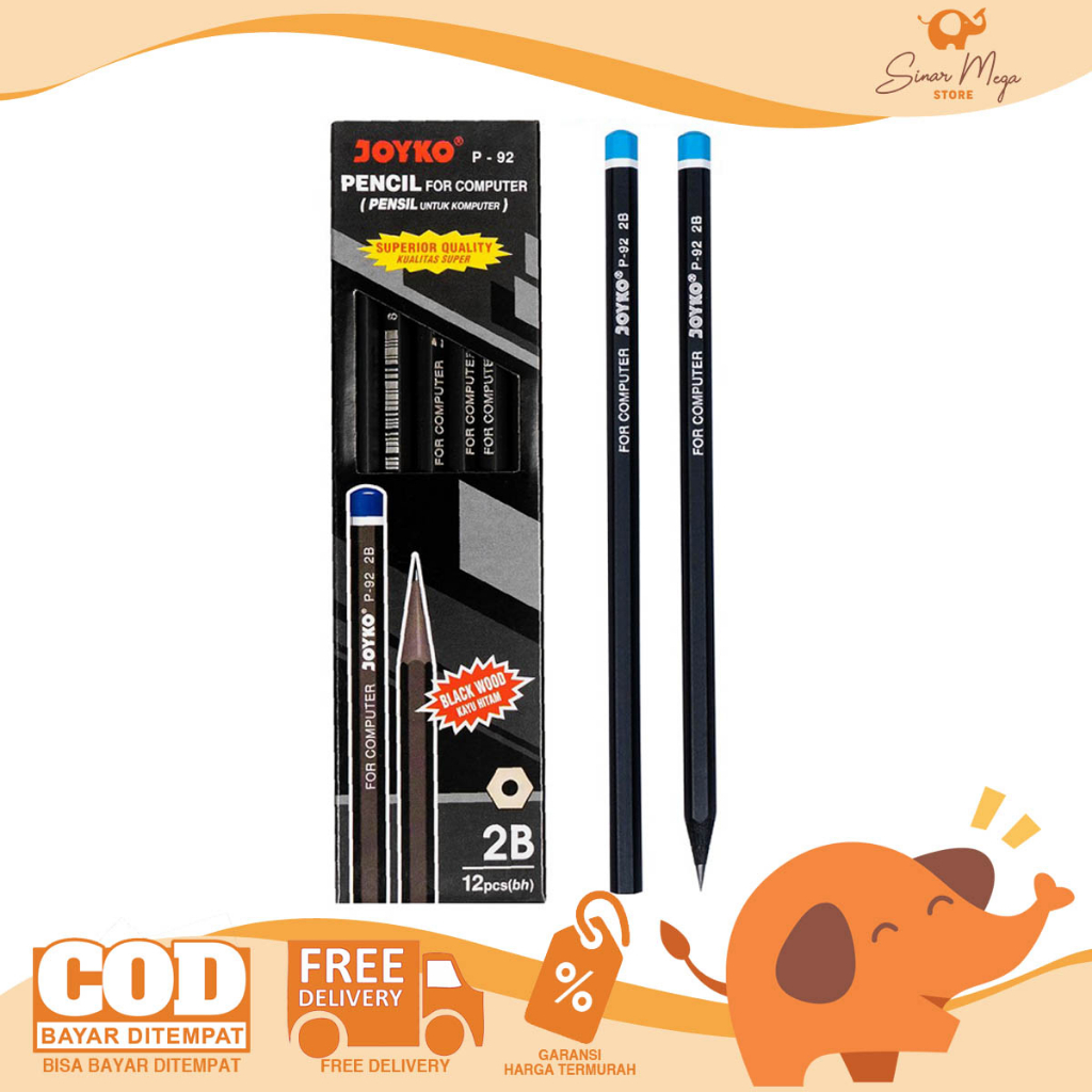 Jual DIJUAL LUSINAN Joyko Pencil P-92 2B / Joyko Pensil 2B P-92 | Shopee Indonesia