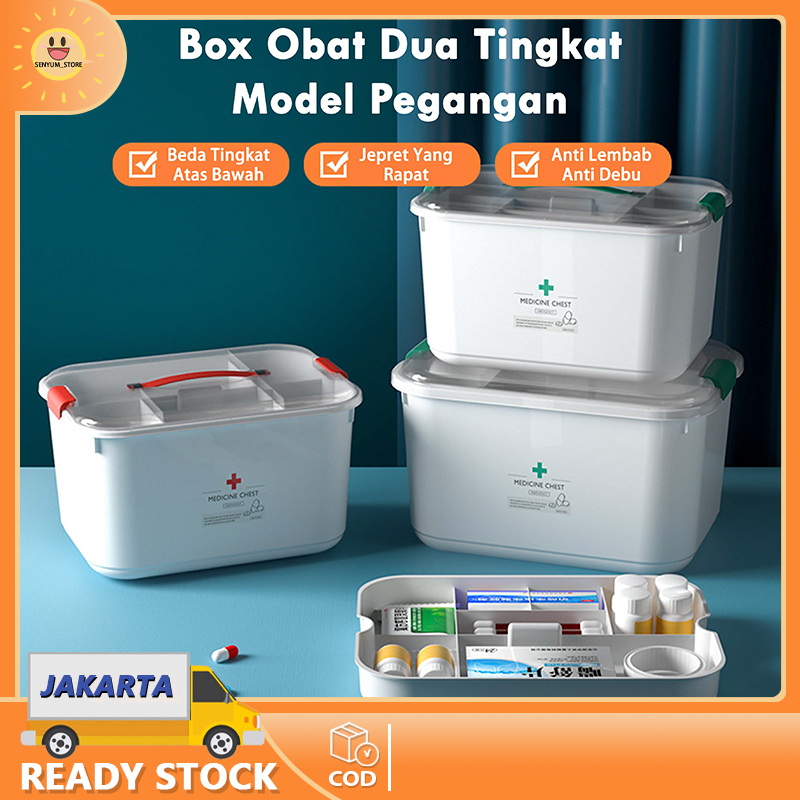 Jual Medicine Box Organizer White First Aid Box / Kotak Obat P3K Putih ...