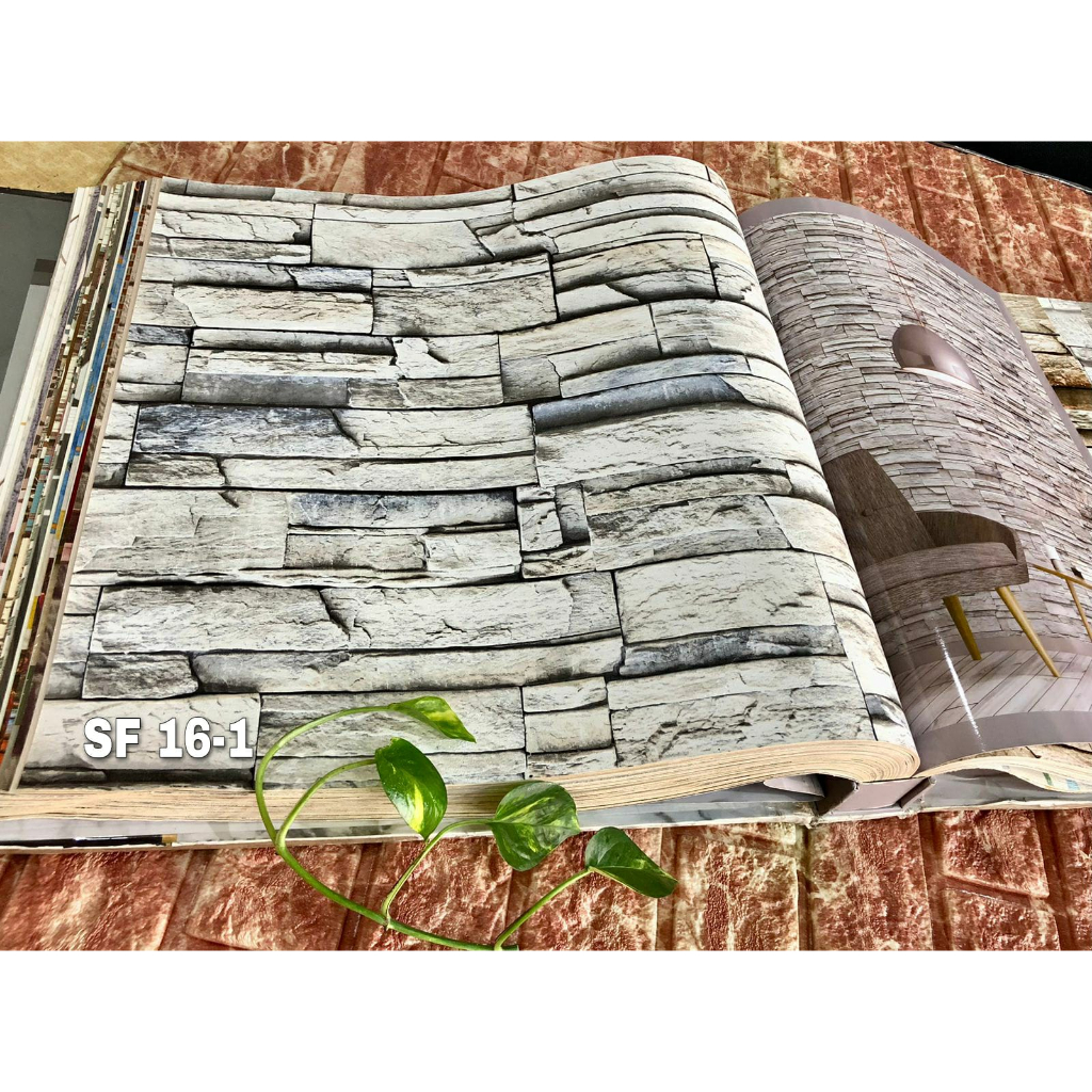 Jual Wallpaper Dinding Batu Alam 3D Abu Coklat Natural Tekstur Sky Fall ...