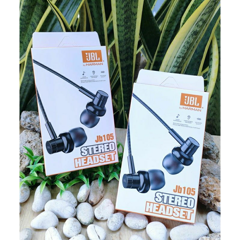 Jual Headset JBL JB-105 Music Stereo Earphone Hansfree Extra Bass JB105 ...