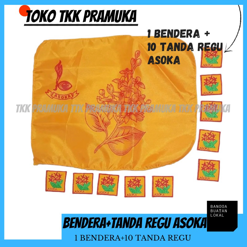 Jual 1 Bendera regu pramuka + 10 Tanda regu asoka / 1 paket bendera ...
