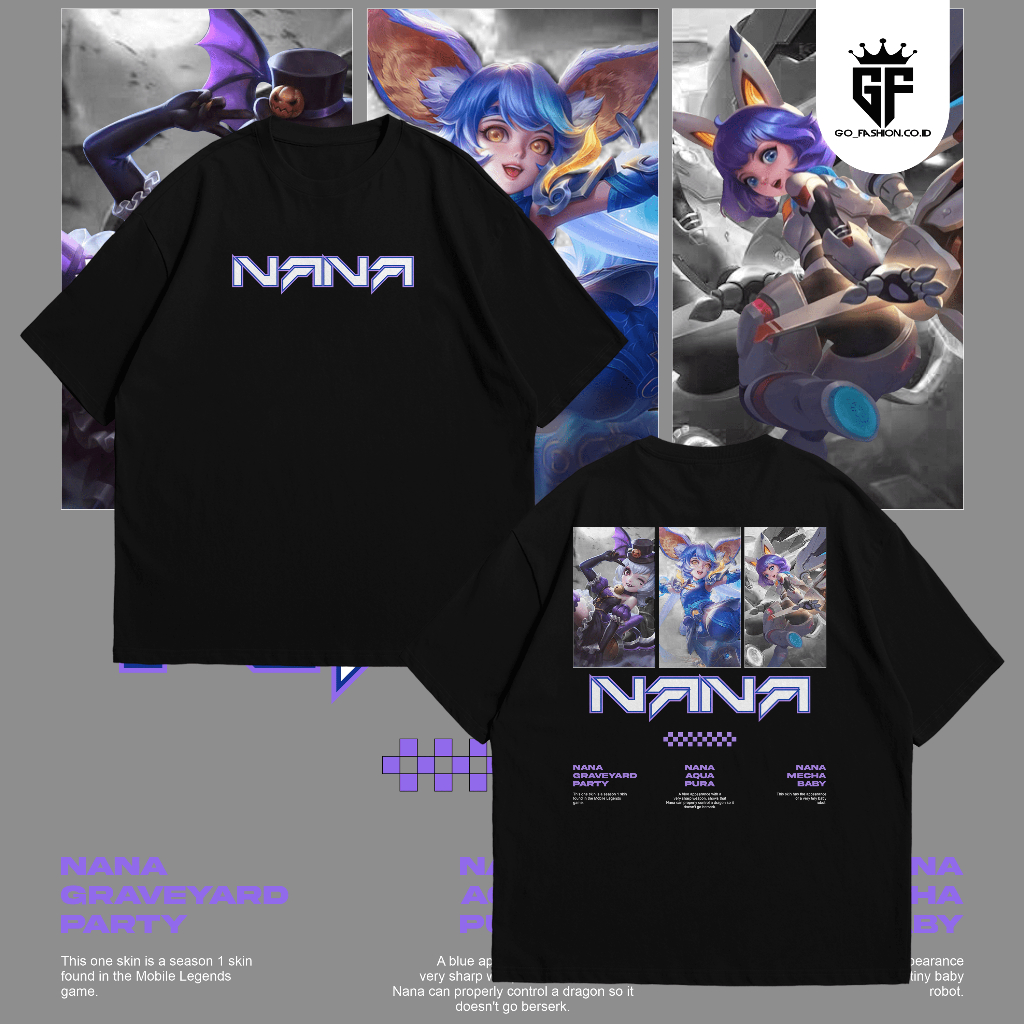 Jual Kaos T-shirt Game Mobile Legend Hero NANA SUPPORT Baju MLBB Distro ...