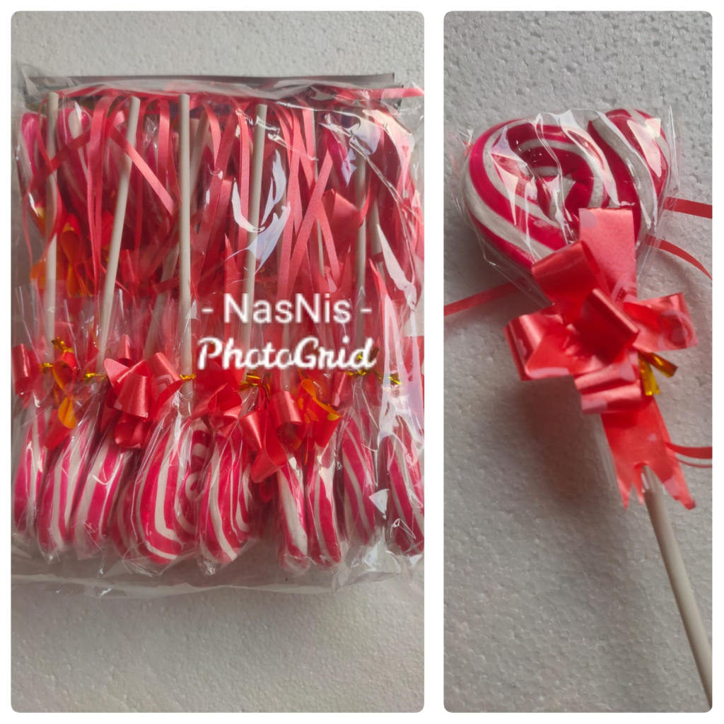 Jual Permen Lolipop bentuk Hati Love 4cm harga per pack isi 20 pcs ...