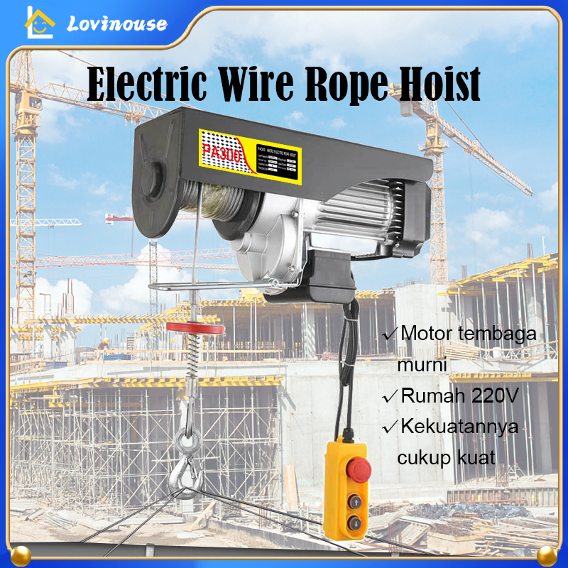 Jual Electric Hoist Wire Rope Katrol Mini Listrik Panjang 12M Indoor dan Outdoor Kecil Derek ...