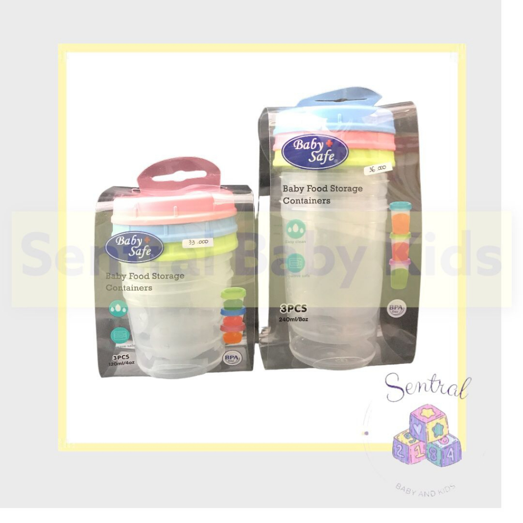 Jual Baby Safe Baby Food Storage Container / Tempat Wadah MPASI isi 3 ...